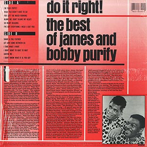 James & Bobby Purify / The Best Of James & Bobby Purify (LP) / Arista ...