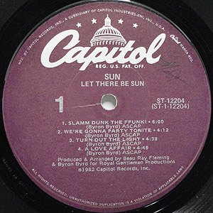 Sun / Let There Be Sun(LP) / Capitol 1982 | VG+/EX- | | Groovenut ...