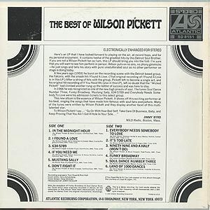 Wilson Pickett / The Best Of Wilson Pickett (LP) reissue / Atlantic 1970s US盤 EX-/EX ...