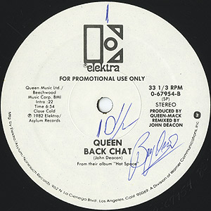 Queen / Back Chat/Staying Power(Promo12inch) / Elektra 1982 USオリジナル盤 EX ...