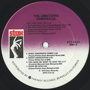 The Emotions / Chronicle (LP) / Stax 1979 US盤 VG+/VG+ | Soul | Groovenut Records SOUL JAZZ FUNK ...