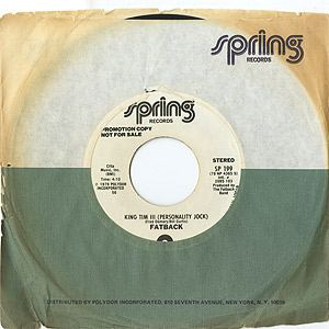 Fatback / King Tim III(Personality Rock)(7inch) / Spiring 1979 USオリジナル盤 ...