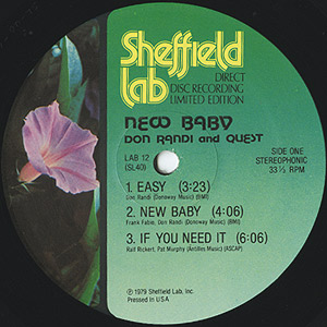 Don Randi & Quest / New Baby(LP) / Sheffield Lab 1979 USオリジナル盤 | EX-/EX ...