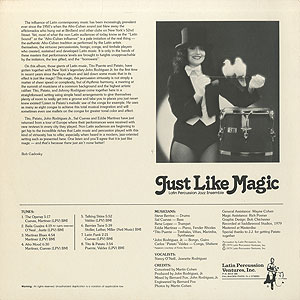 Latin Percussion Jazz Ensemble / Just Like Magic(LP) / Latin Percussion ...