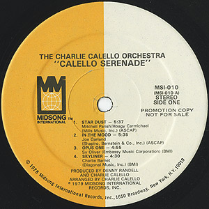 Charlie Calello Orchestra / Calello Serenade(LP) / Midsong ...