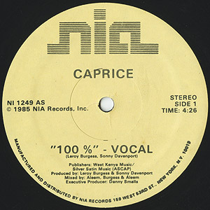 Caprice / 100%(12inch) / Nia 1985 USオリジナル盤 VG+/VG | Groovenut Records ...