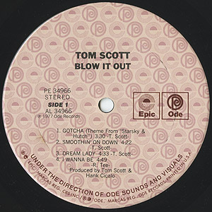 Tom Scott / Blow It Out (LP) / Ode/Epic 1977 USオリジナル盤 EX-/EX- | Fusion ...