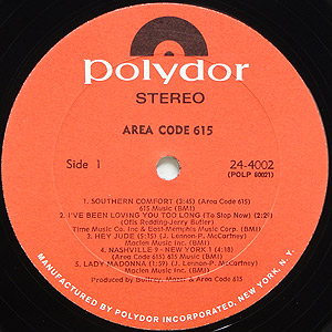 Area Code 615 / S.T.(LP) / Polydor USオリジナル | EX/EX- | Groovenut Records ...