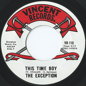 The Exception / This Time Boy/Get Down (7inch) / Vincent 1968 USオリジナル盤 ...