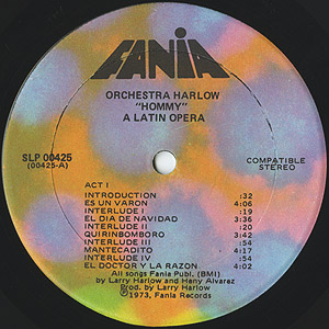 Orchestra Harlow / Hommy A Latin Opera(LP) / Fania 1973 USオリジナル盤 VG+ ...