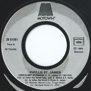 Phyllis St. James / Candlelight Afternoon(7inch) / Motown 1985 フランス盤 ...
