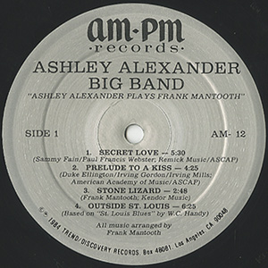 Ashely Alexander Big Band / Ashley Alexander Plays Frank Mantooth(LP ...