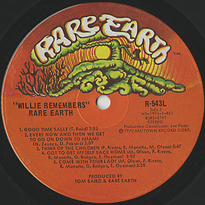 Rare Earth / Willie Remembers(LP) / Rare Earth 1972 USオリジナル盤 EX-/EX- warp | Groovenut Records ...