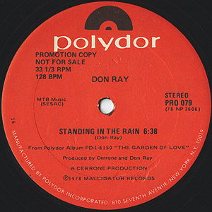 Don Ray / Standing In The Rain(Promo12) / Polydor 1978 USオリジナル NM ...