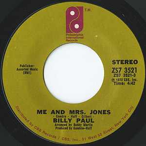 Billy Paul / Me and Mrs. Jones (7inch) / Philadelphia International ...