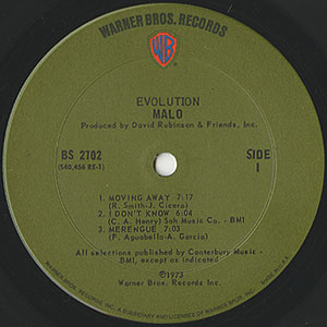 Malo / Evolution(LP) / Warner Bros 1973 USオリジナル盤 VG+/VG+ | Groovenut ...