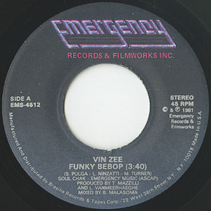 Vin Zee / Funky Bebop(7inch) / Emergency 1981 USオリジナル盤 EX | Groovenut ...