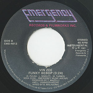 Vin Zee / Funky Bebop(7inch) / Emergency 1981 USオリジナル盤 EX | Groovenut ...