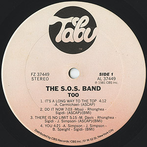 S.O.S. Band / The S.O.S. Band Too (LP) / Tabu 1981 USオリジナル盤 EX-/EX ...
